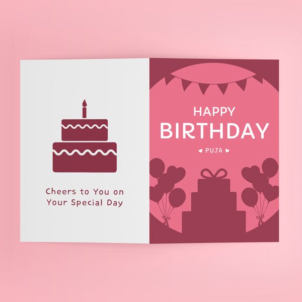 Custom Foldable Birthday Card - Flowers to Nepal - FTN