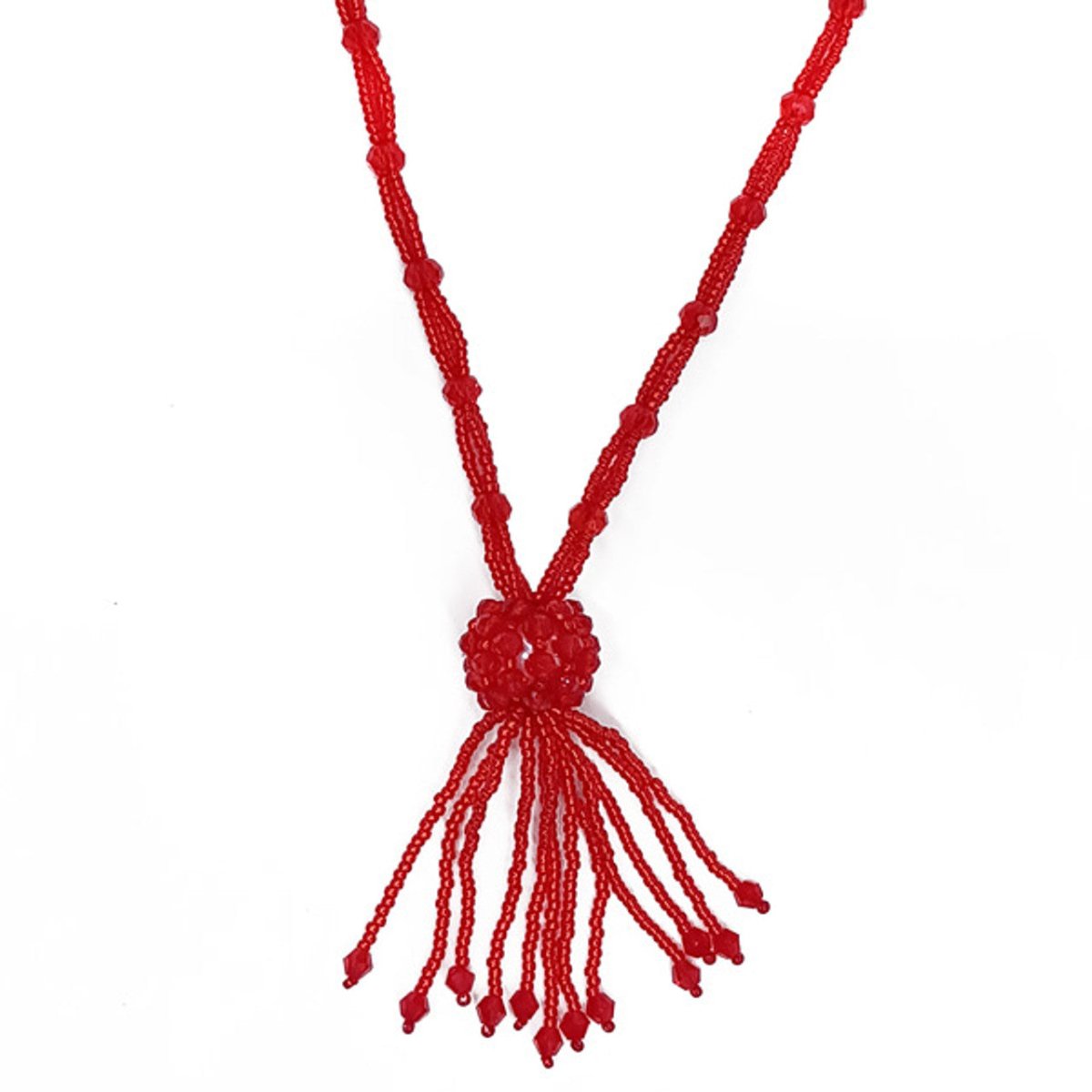 Red Mala Pote With Long Thread - Flowers to Nepal - FTN